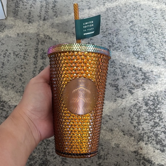 Starbucks | Kitchen | Starbucks Amber Metallic Studded Tumbler | Poshmark
